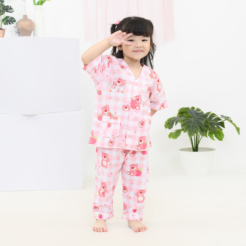 Jual King Azlan Piyama Anak Perempuan lotso Pinky | Shopee Indonesia