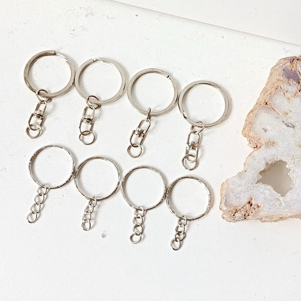 Jual (1 pcs) Ring Pipih Putar Wave Rantai Gantungan Keychain Kunci ...