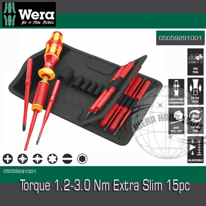 Jual Obeng Torsi VDE Set 05059291001 Torque Wera 1.2-3.0 Nm Extra Slim ...