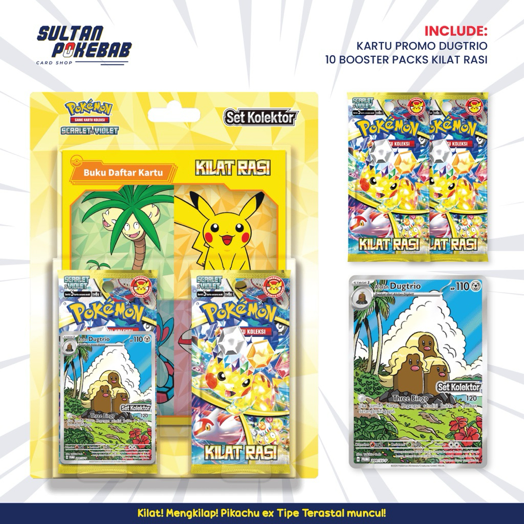 Jual KILAT RASI SET KOLEKTOR BOOSTER POKEMON SV8S PIKACHU | POKEMON OFFICIAL INDONESIA | TRADING ...