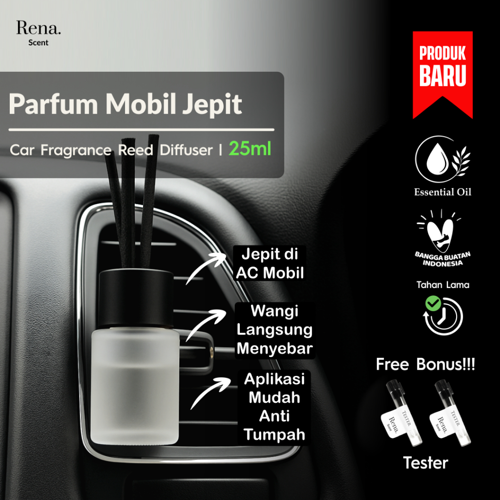 Jual Rena Scent - Parfum Mobil Capit AC 25ml Reed Diffuser Anti Mual | Pewangi Mobil | Car ...