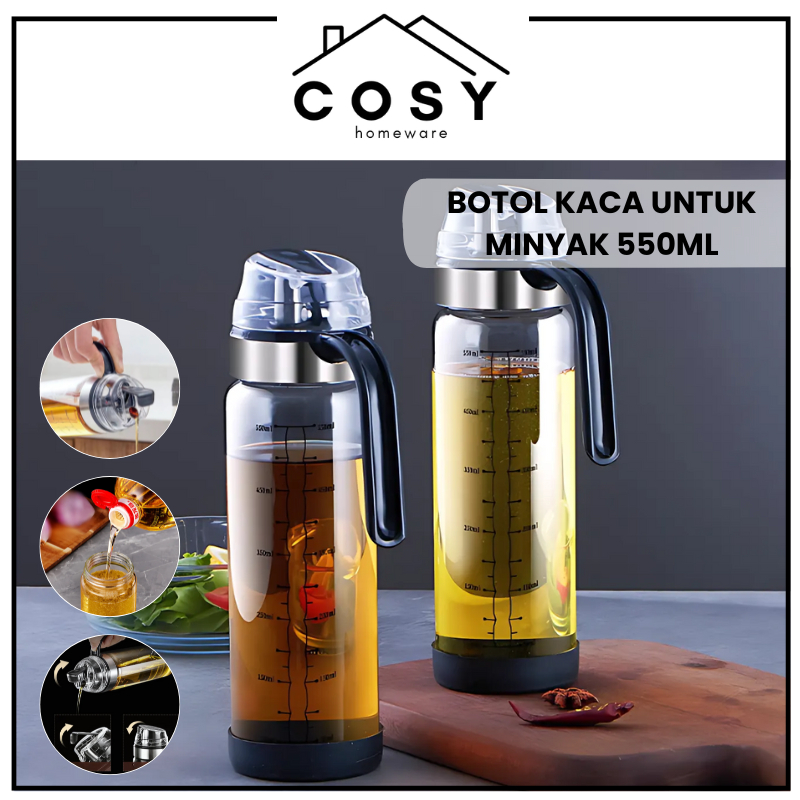 Jual COSY Botol Kaca Minyak Olive Oil Cooking Seasoning Bottle 550ml ...
