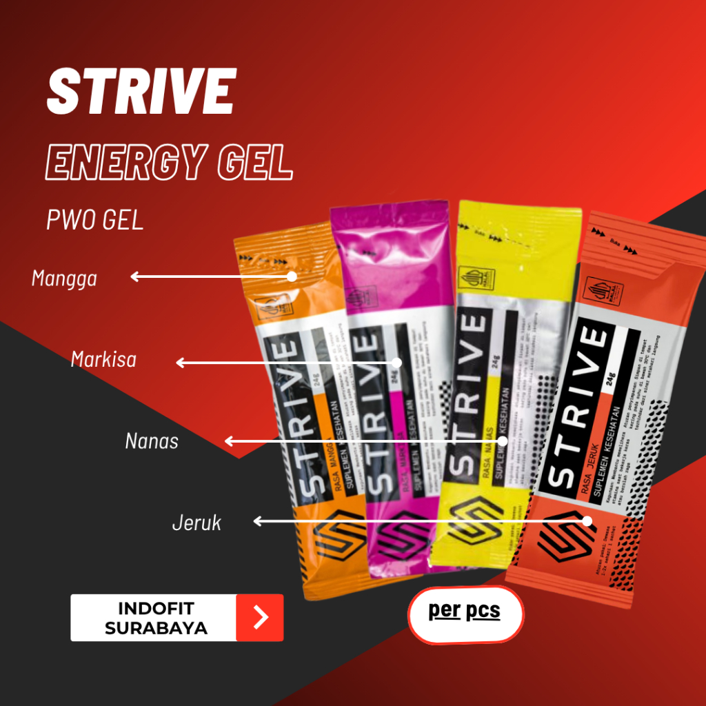 Jual Strive Energy Gel 1 pcs bukan box isotonic suplemen olahraga energy drink | Shopee Indonesia