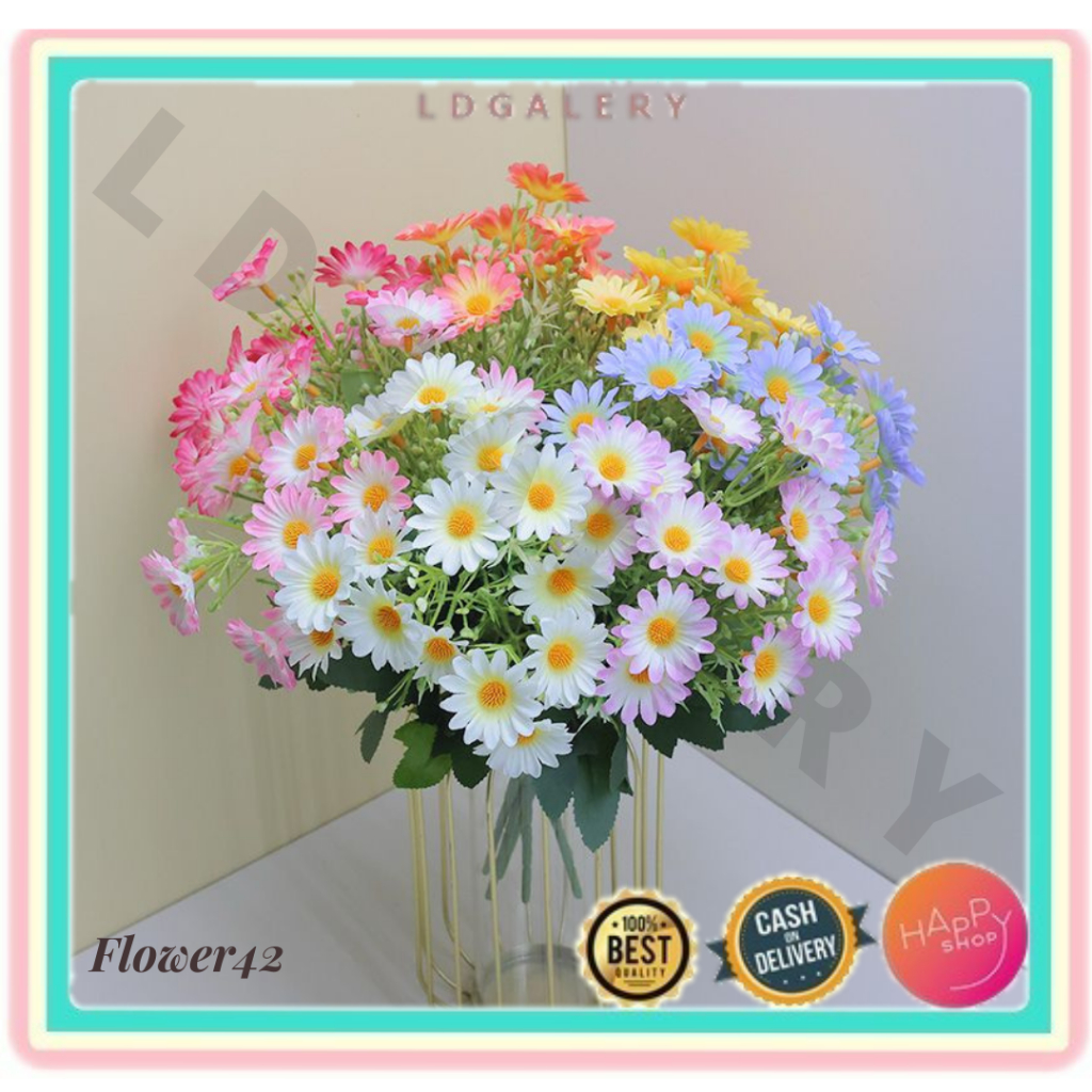 Jual LDG FL42 (Tanpa Pot) Bunga Daisy Artificial Krisan Bouqet Tanaman ...