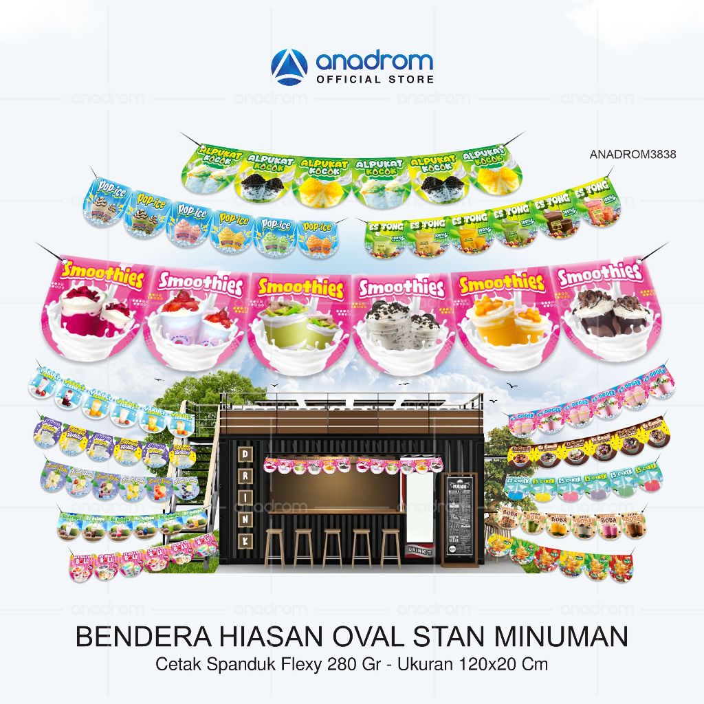 Jual Spanduk Bendera Hiasan Oval Stan Minuman | Banner Flag Oval ...