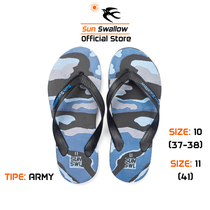 Jual Sandal Jepit Karet Pria Sun Swallow Army Sendal Motif Tentara ...