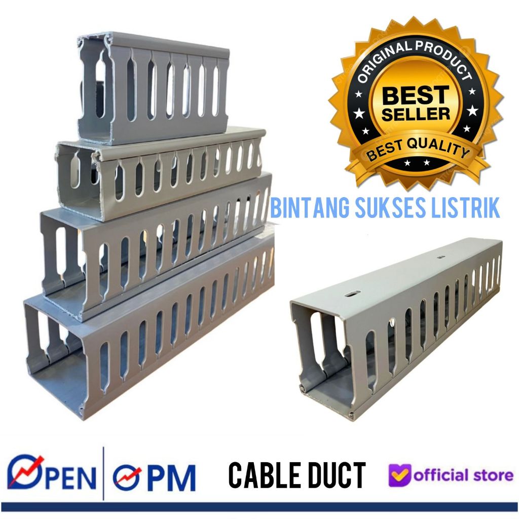 Jual PM Kabel Duct PVC Lobang Abu 32x32 mm Cable Dak 32 x 32 mm PANJANG ...