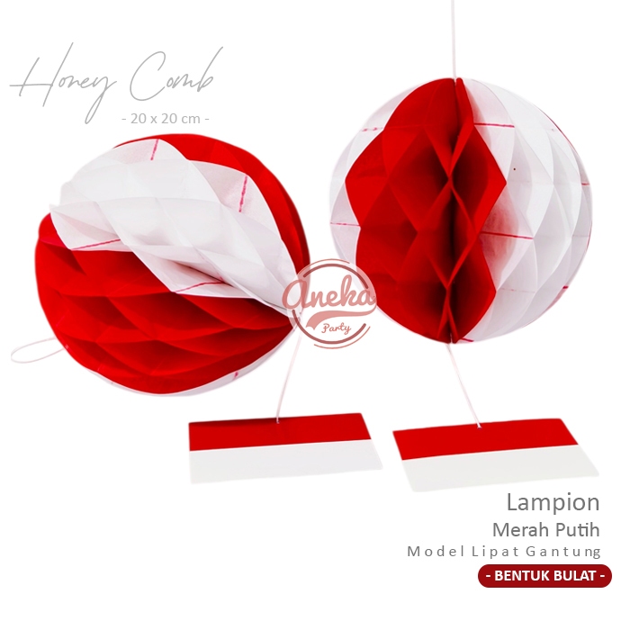 Jual Lampion Honeycomb Lipat Merah Putih Dirgahayu 17 Agustus Dekorasi ...