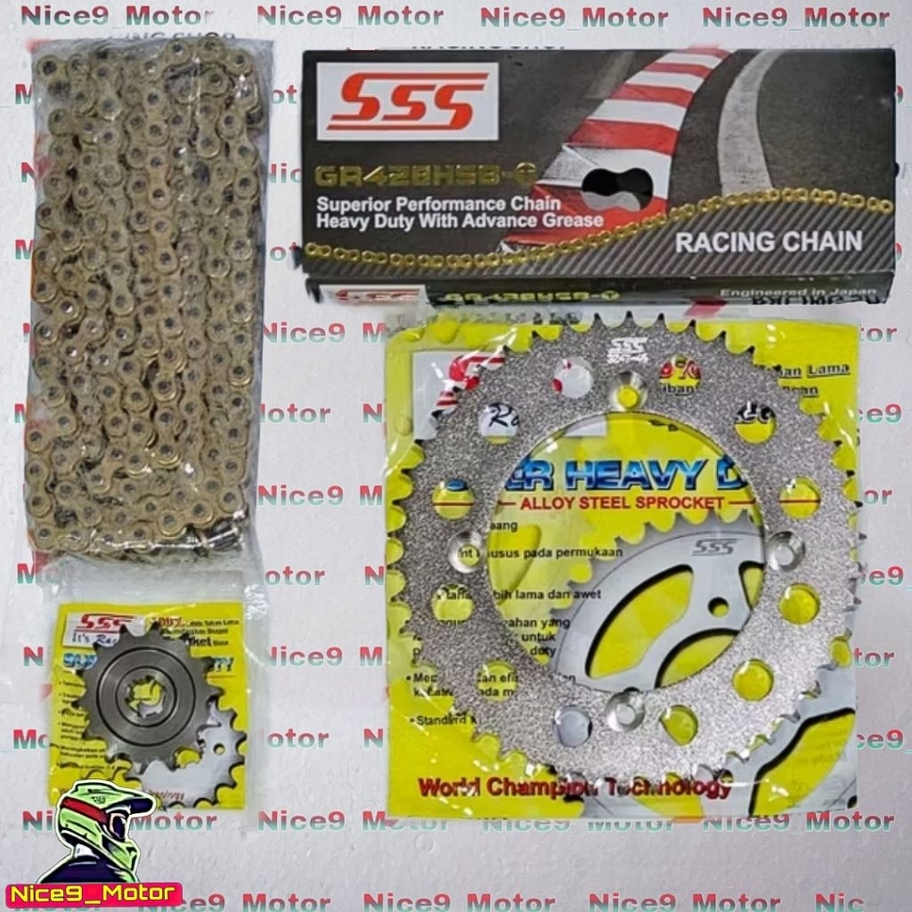 Jual GEAR SET SSS KLX 150 - DTRACKER 150 RANTAI SSS 428 HSBT 140L GOLD ...