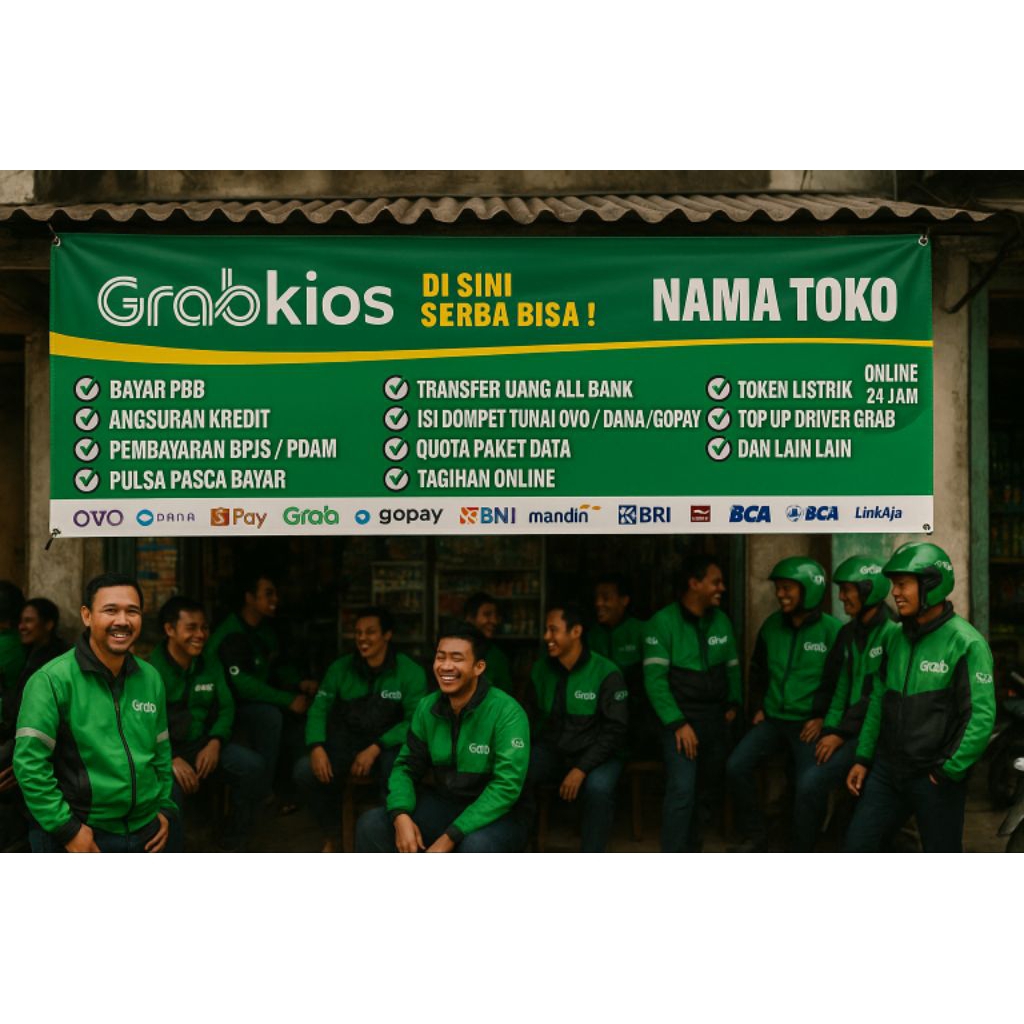 Jual BANNER SPANDUK MITRA GRAB MODERN MINIMALIS V.1 | Shopee Indonesia