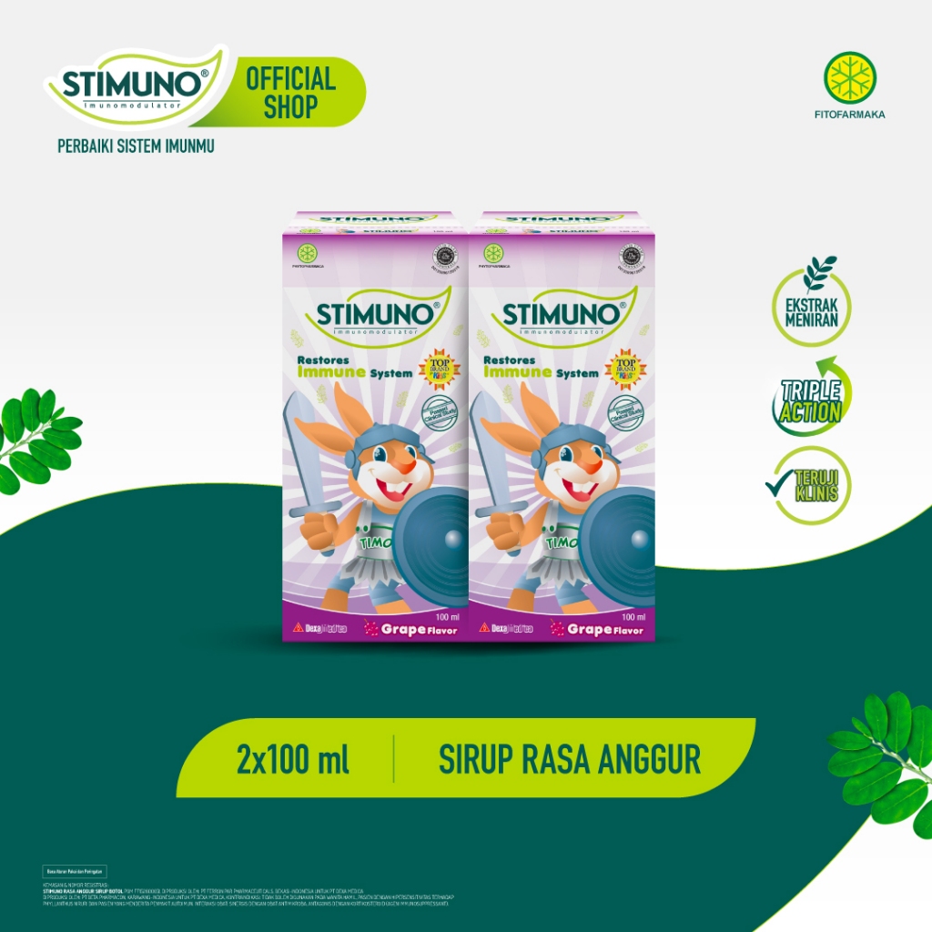 Jual Stimuno Sirup Anggur 100 ml Suplemen Imun Herbal | Twin Pack ...