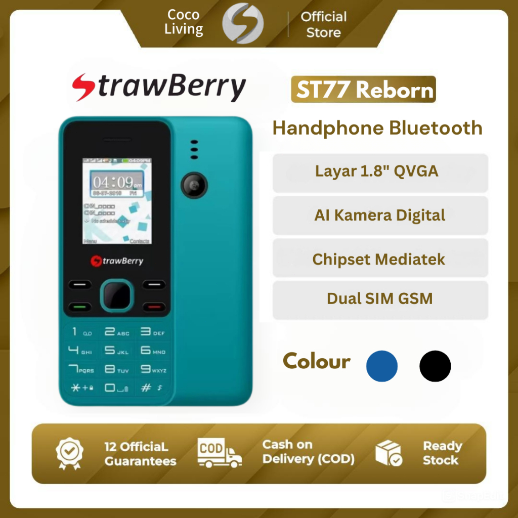 Jual HP Strawberry ST22 REBORN Dual SIM Senter Musik Kamera Candybar ...