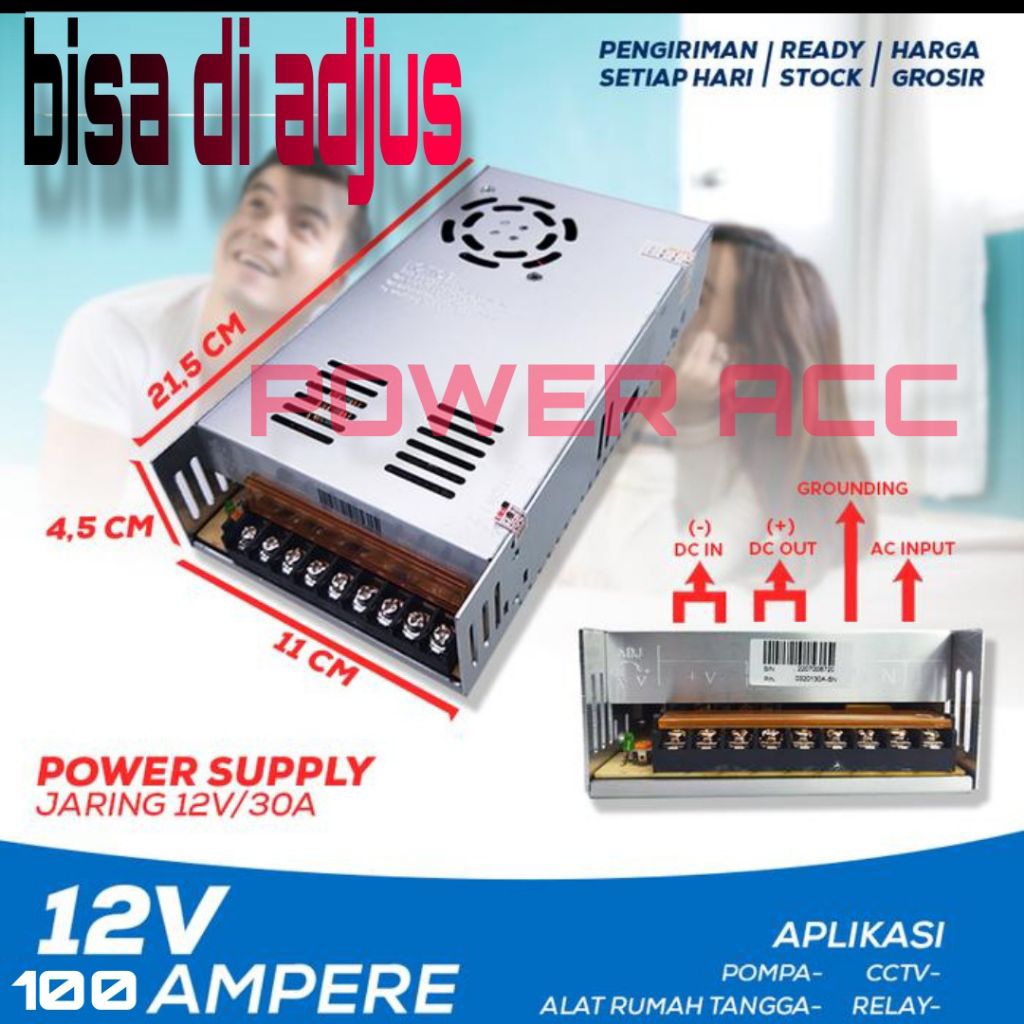 Jual Adaptor PSU power supply 12v-15volt 100a switching trafo murni ...