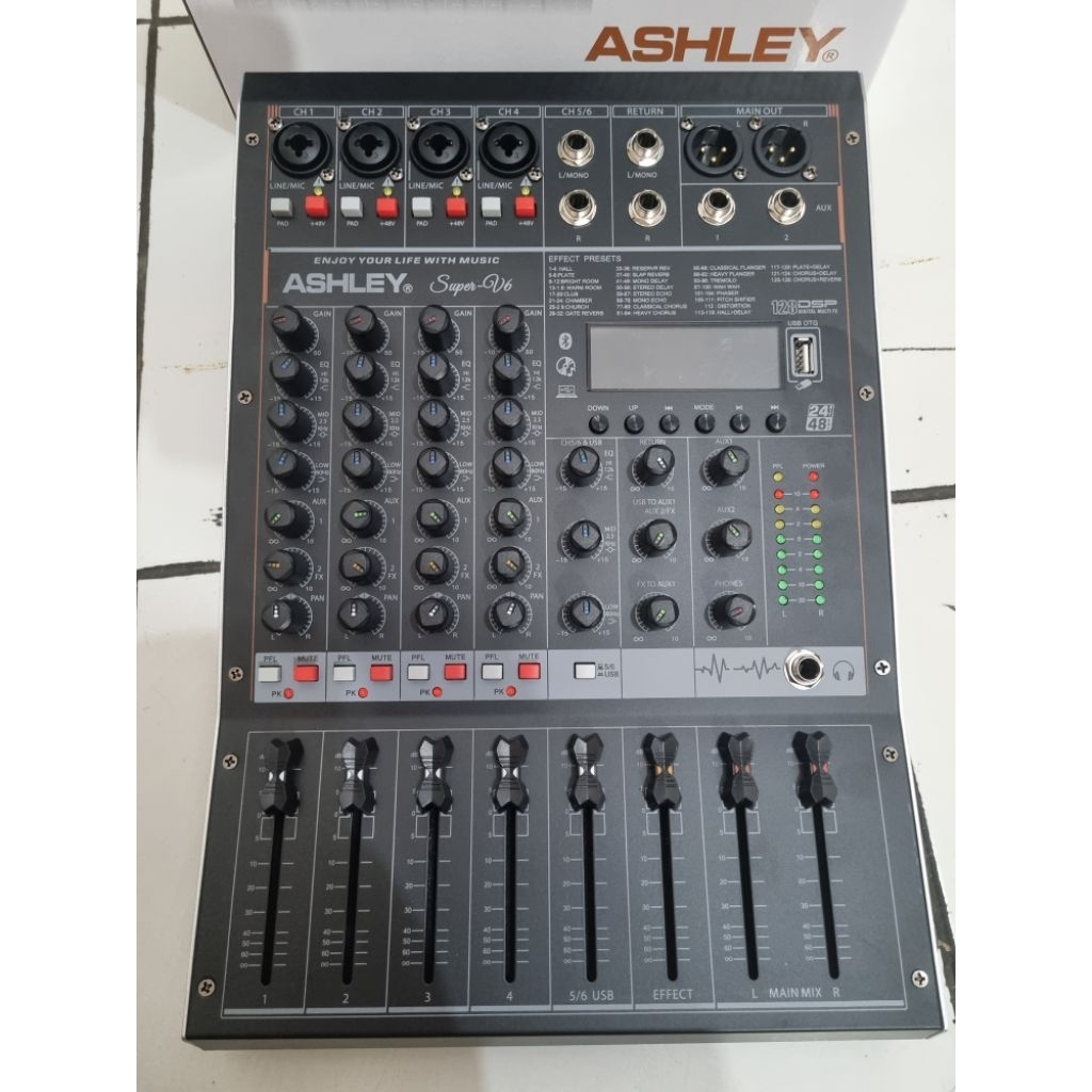 Jual MIXER ASHLEY SUPER V6 ORIGINAL 6 CHANNEL | Shopee Indonesia