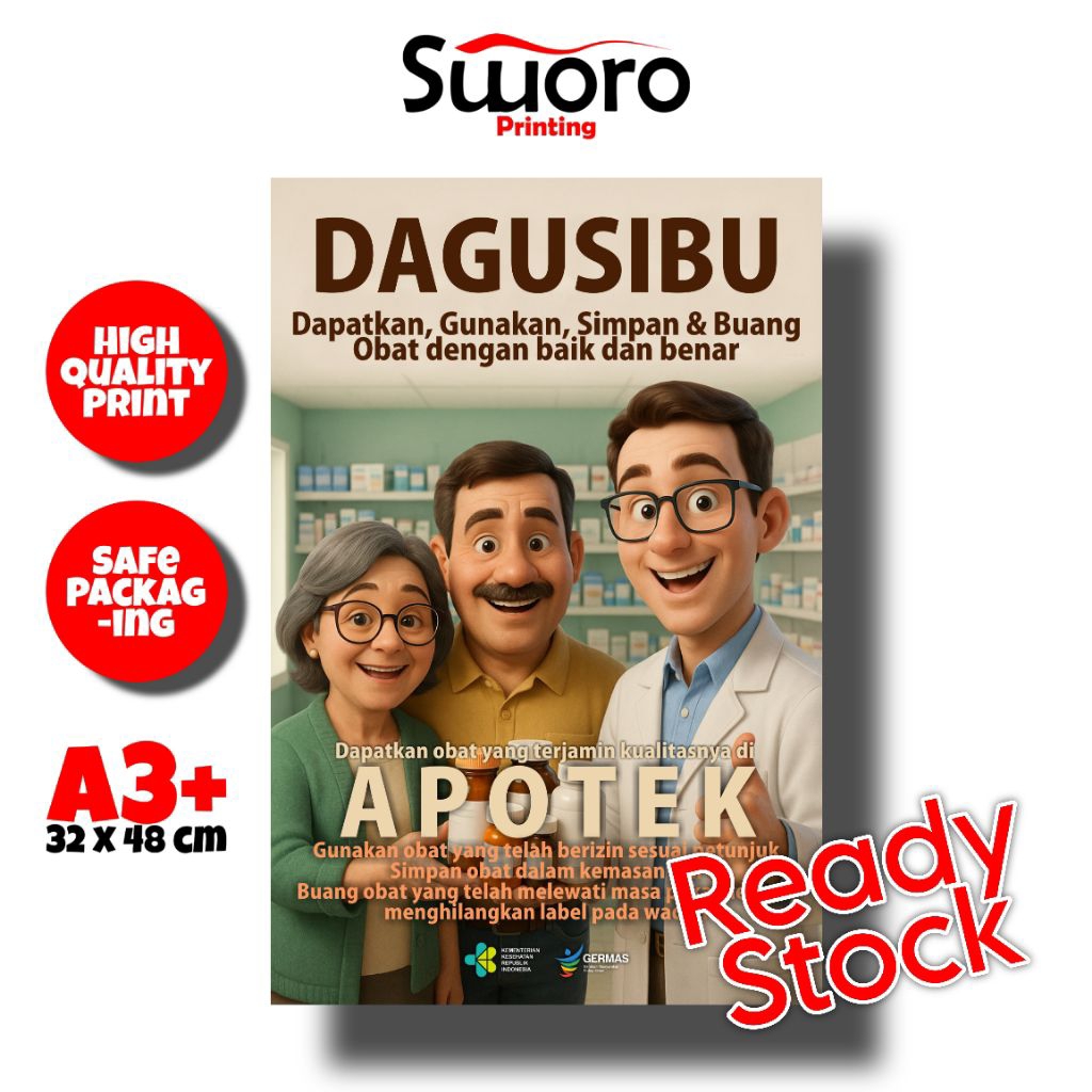 Jual POSTER KESEHATAN - DAGUSIBU Dapatkan, Gunakan, Simpan, Buang Obat ...