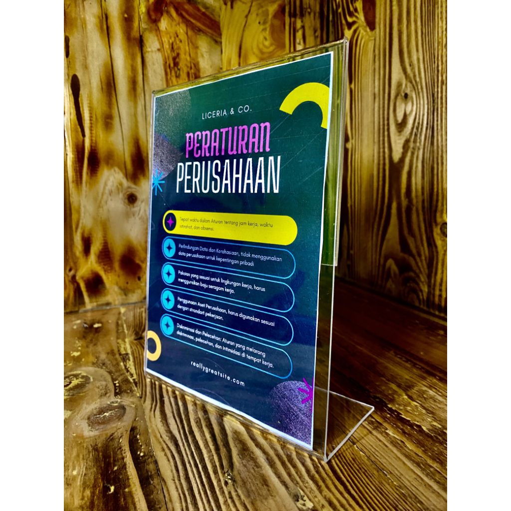 Jual Display Menu Akrilik Acrylic Tempat Brosur Menu Qris Ukuran A5 ...