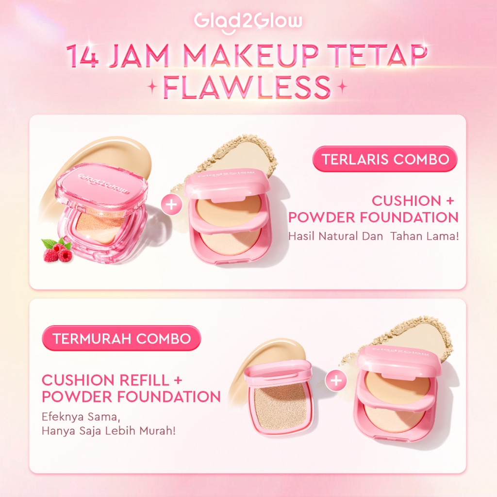 Jual [ Toko Resmi ] 2pcs makeup set termurah Glad2Glow Refill Perfect ...