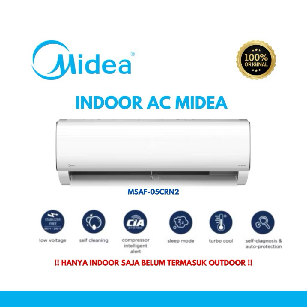 Jual Indoor Ac Midea 1/2Pk Unit Indoor Only 0,5Pk Freon R32 Unit Baru ...
