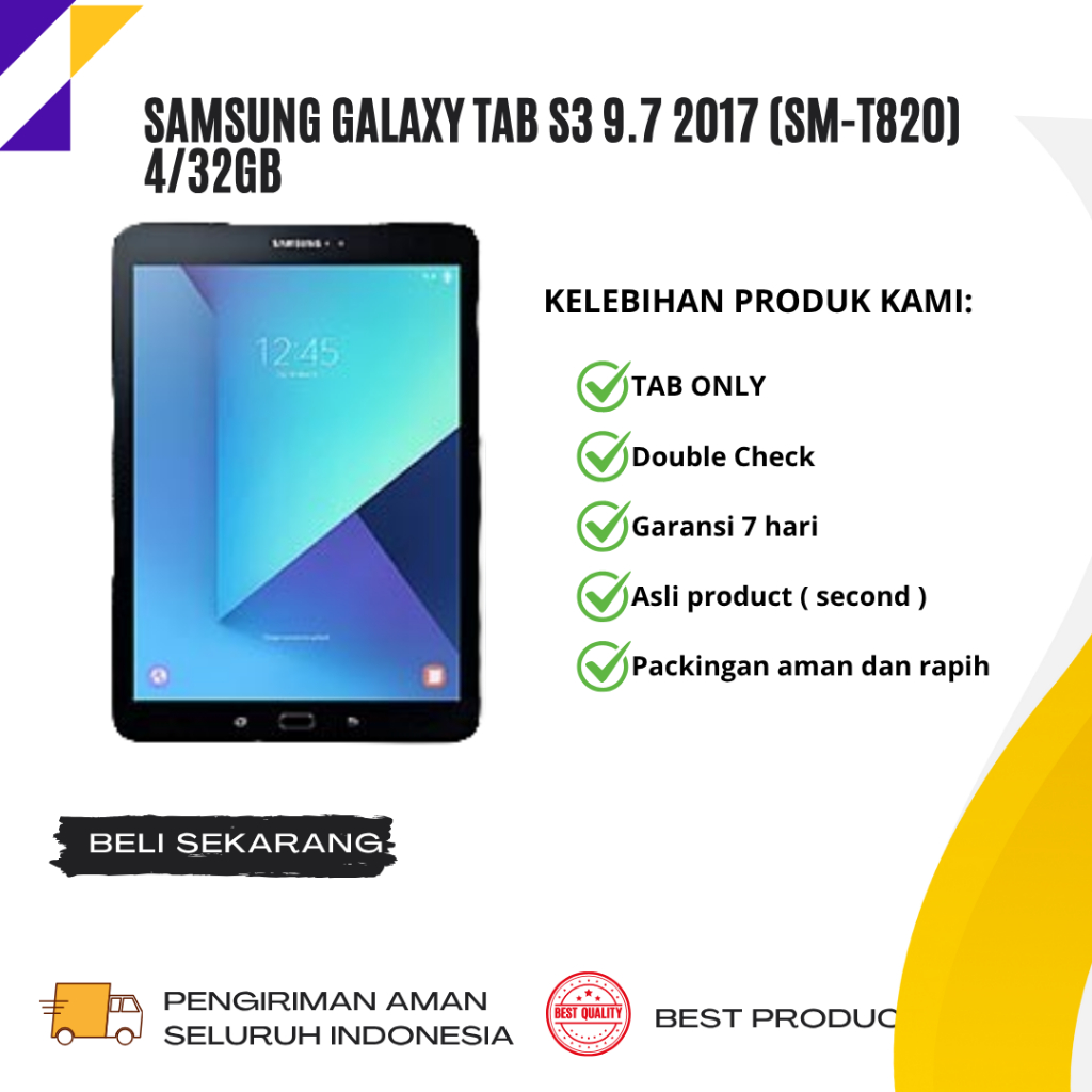 Jual Samsung Galaxy Tab S3 9.7 2017 (SM-T820) 4/32GB Wifi Only Second ...