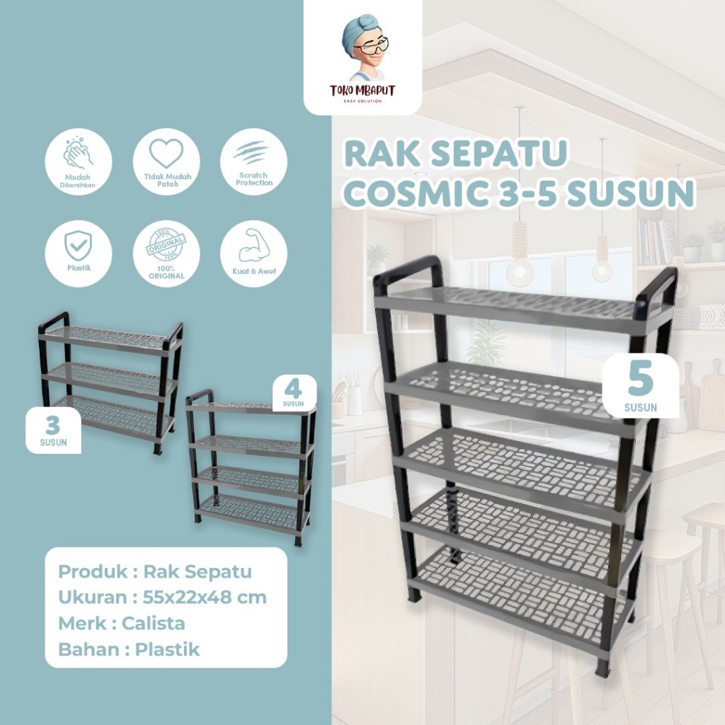 Jual RAK SEPATU COSMIC 5 SUSUN / 3 SUSUN / 4 SUSUN CALISTA / TEMPAT ...