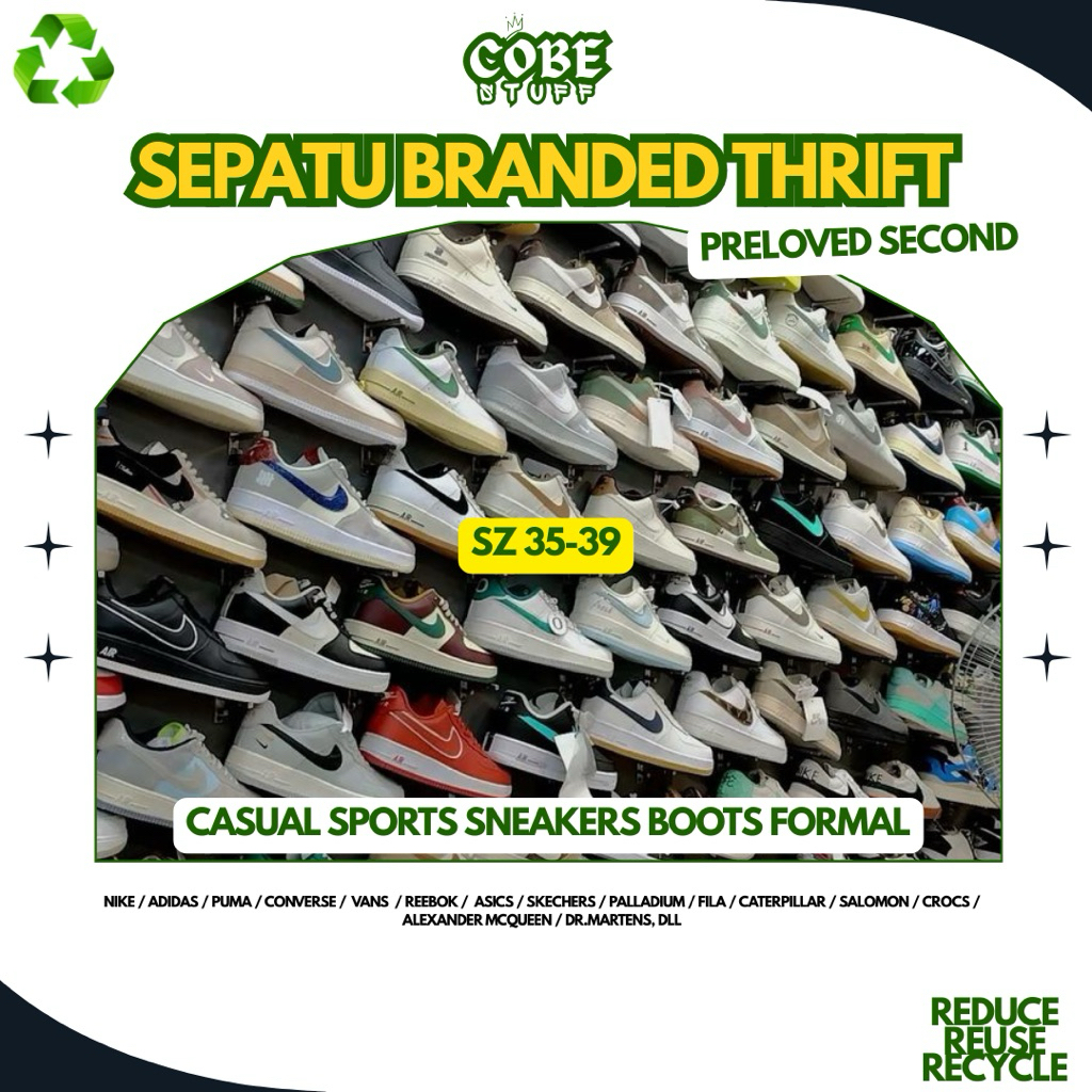 Jual sz35-39 Sepatu Thrift Branded Preloved Second Sports Sneakers ...