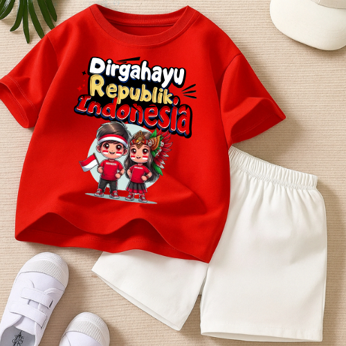 Jual Aibest Setelan Kemerdekaan Anak Kaos Merah & Celana Putih / Set ...