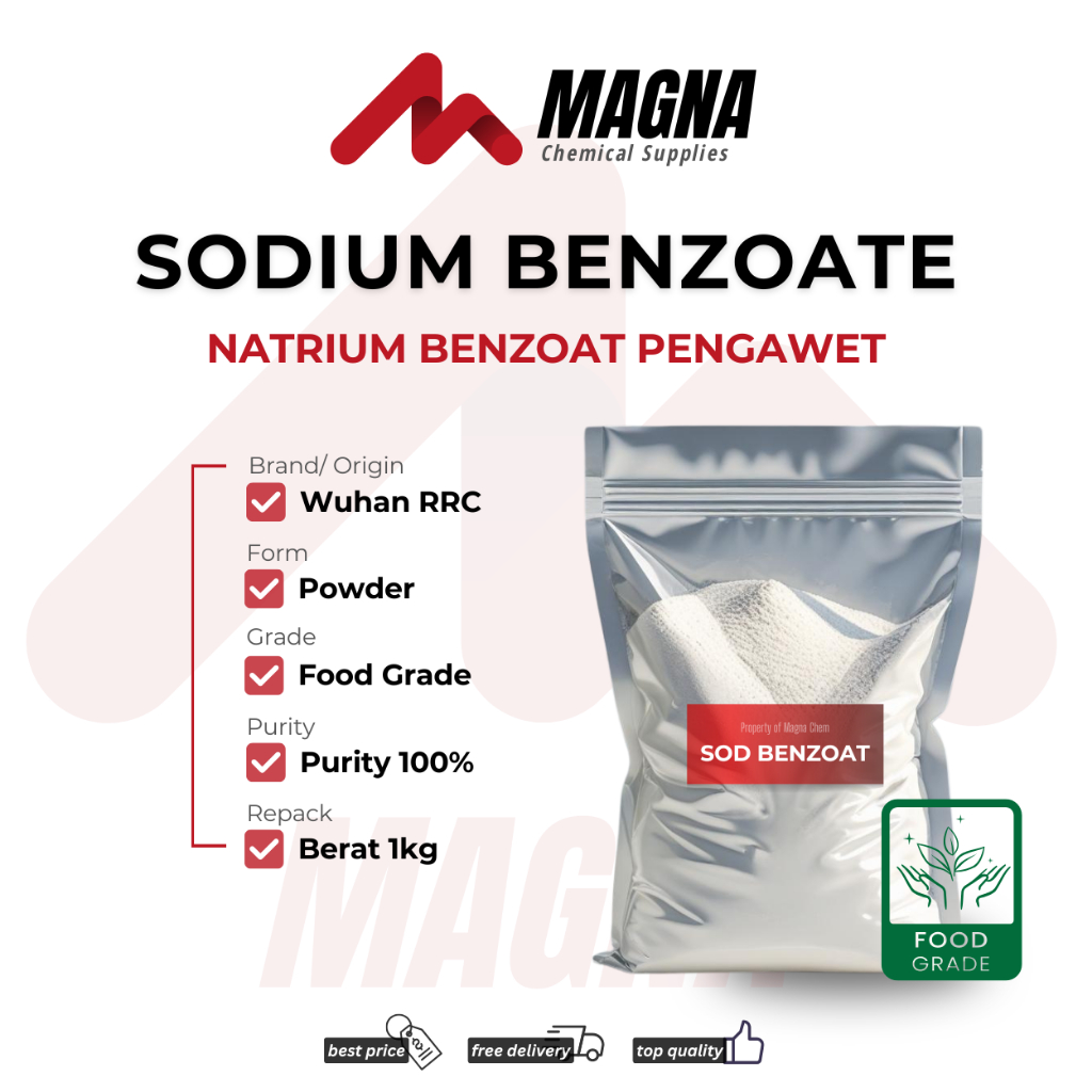 Jual Sodium Benzoat Natrium Benzoate Food Grade Pengawet Makanan 1kg ...