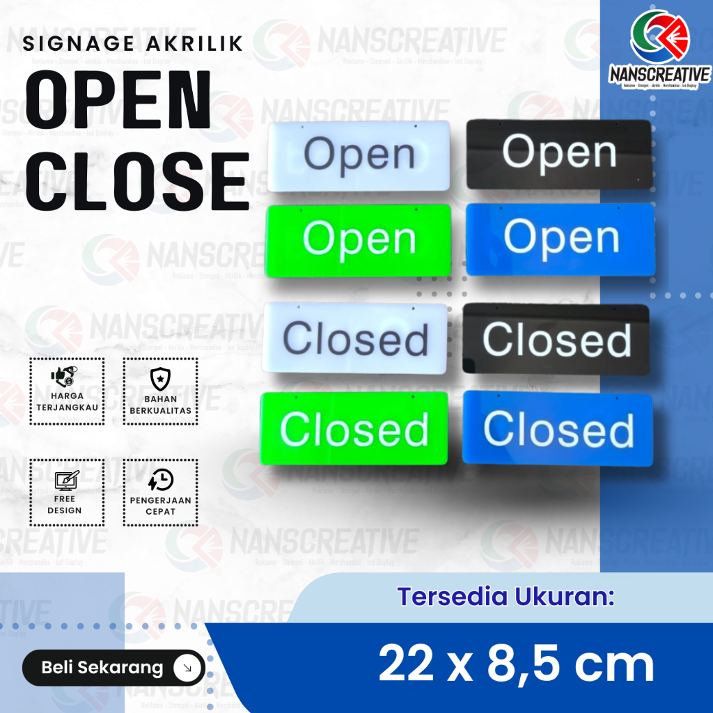 Jual Signage Akrilik Open Close | Papan Nama Acrylic Buka Tutup ...