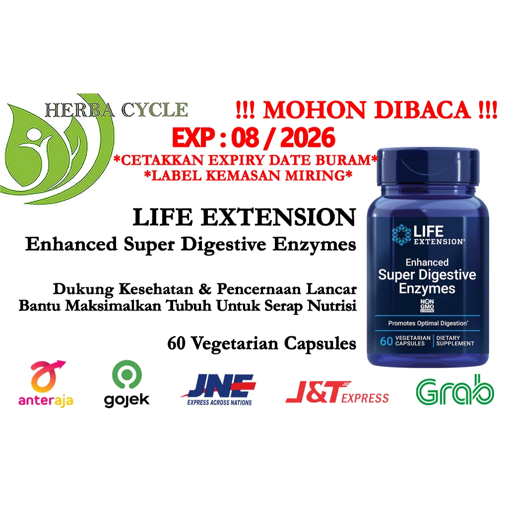 Jual Life Extension Enhanced Super Digestive Enzymes Super 60 Veg Cap ...