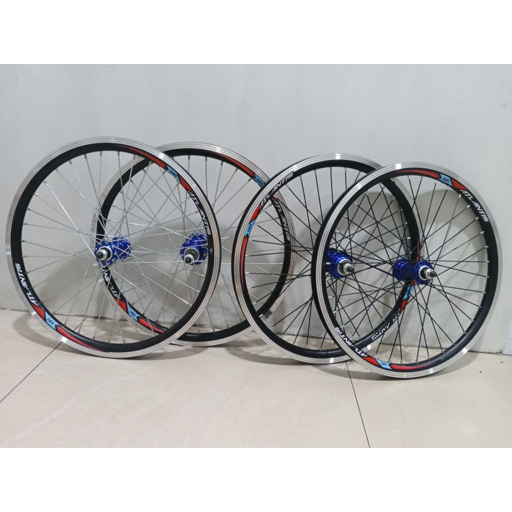 Jual Wheel Set Atlantis Hub Biru Alloy Wheel set 20 x 175 Hub Biru ...