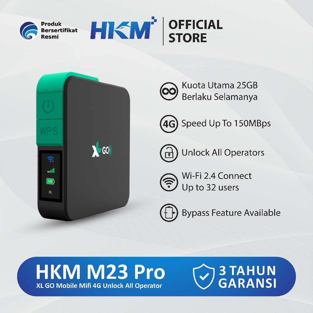 Jual XL GO MiFi N3 HKM M23 Pro XL Modem WiFi Router 4G Free Kuota 25GB ...