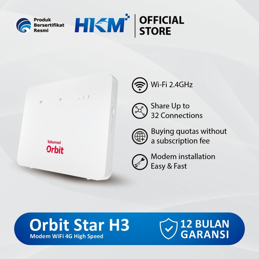 Jual Telkomsel Orbit Star H3 Modem Wifi 4G High Speed Bonus Data ...