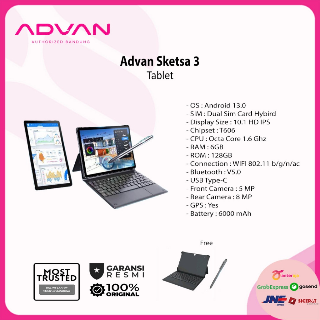 Jual Advan Tab Sketsa 3 6GB/128GB 10.1” HD IPS Android 13 - Garansi ...