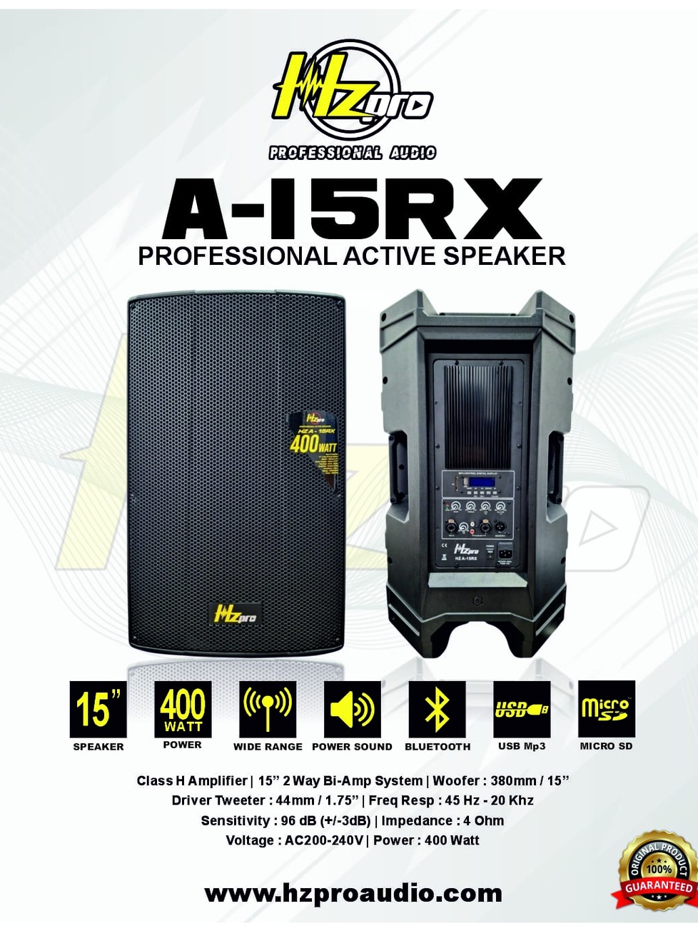 Jual SPEAKER AKTIF 15 Inch HZ PRO A-15RX ORIGINAL | Shopee Indonesia