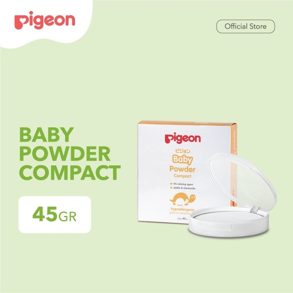 Jual PIGEON Baby Powder Compact Reffil+Puff 45gr | Shopee Indonesia