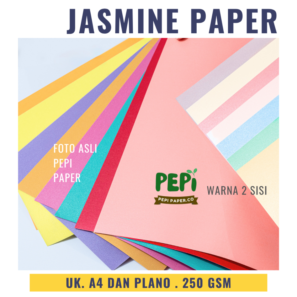 Jual [ 5 Lembar ] Kertas Jasmine Paper 250 GSM A4 & [ 1 Lembar ] Kertas ...
