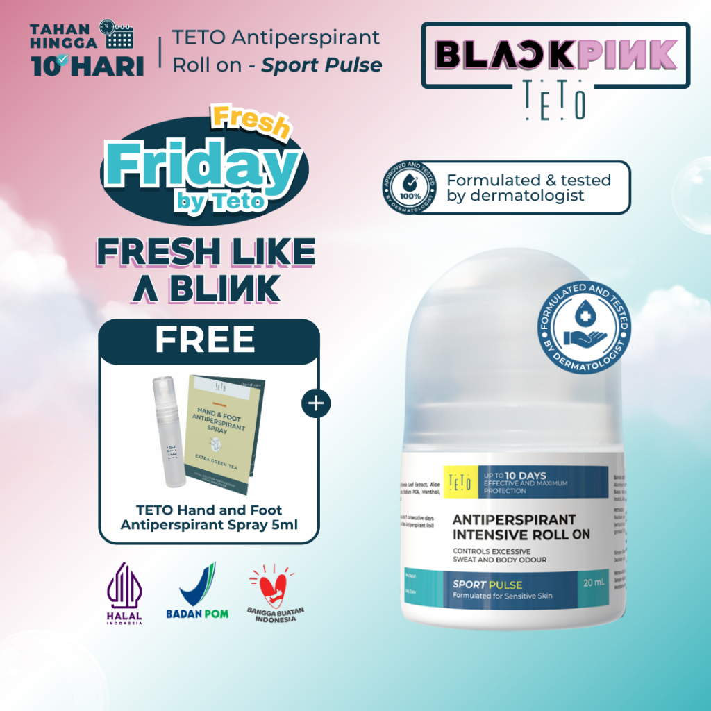 Jual [BUY 1 GET 1 FREE] TETO Antiperspirant Roll On - Sport Pulse ...