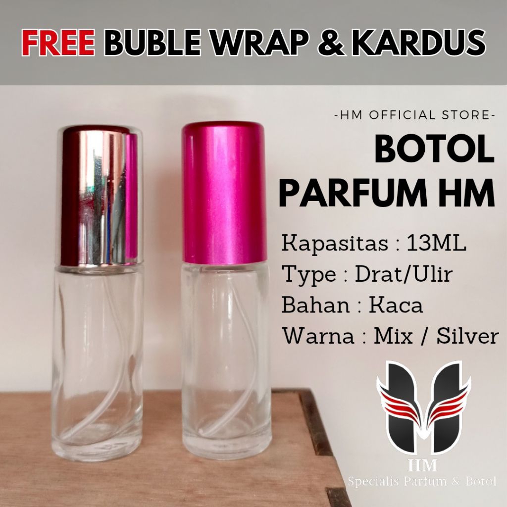 Jual BOTOL PARFUM MURAH HM 13ML WARNA MIX/SILVER (12PCS) | Shopee Indonesia