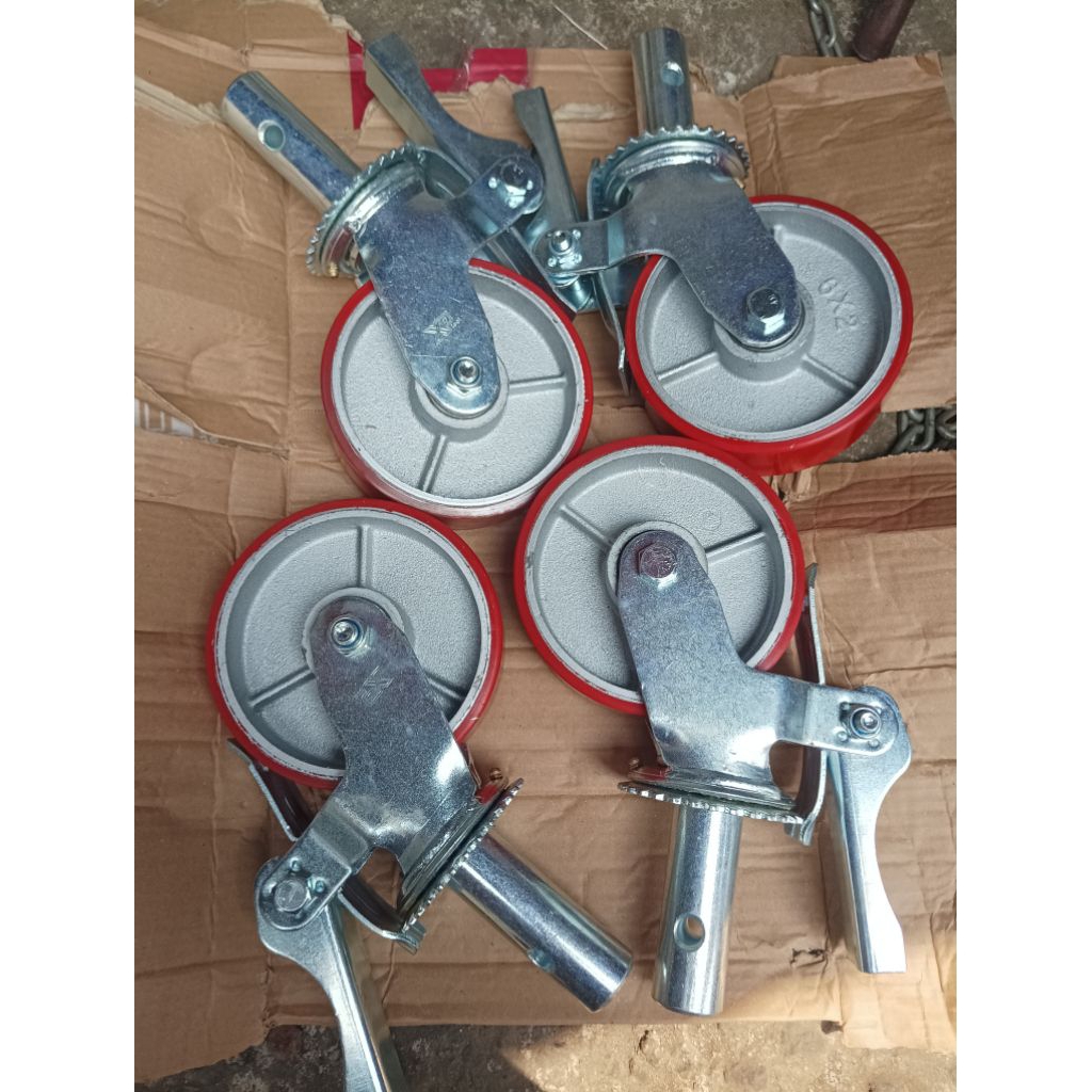 Jual roda scaffolding 6 inch beban berat perset dapat 4 buah roda atau ...
