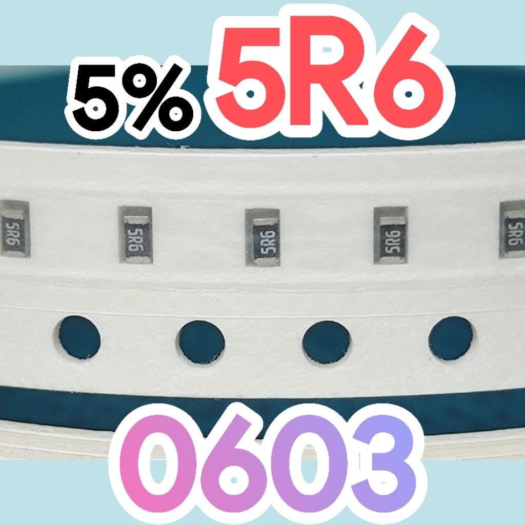 Jual 10pcs Chip resistor smd 5R6 5% size 1608 0603 5,6ohm 5,6 ohm 5 ...