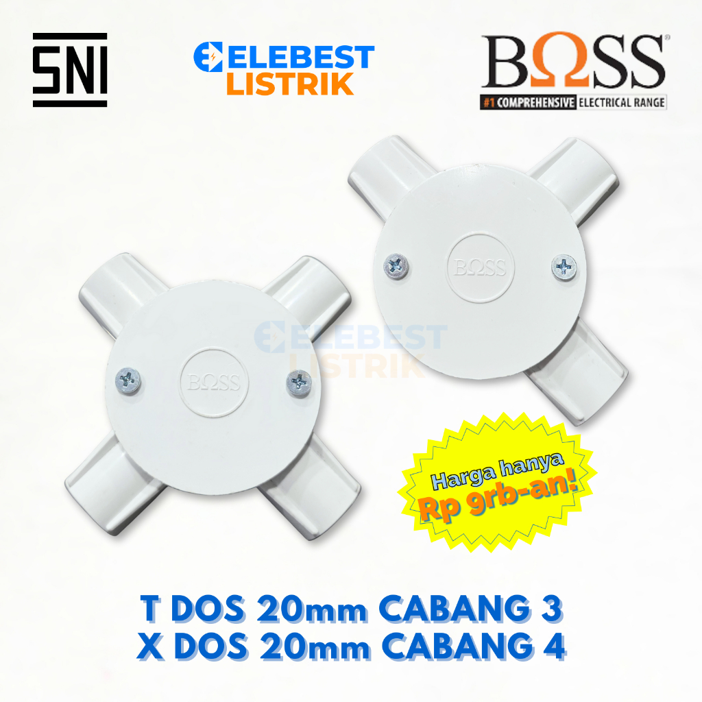Jual T DOS / X DOS 20mm BOSS CABANG 3 dan 4 - TEE / CROSS / KROS DUS ...