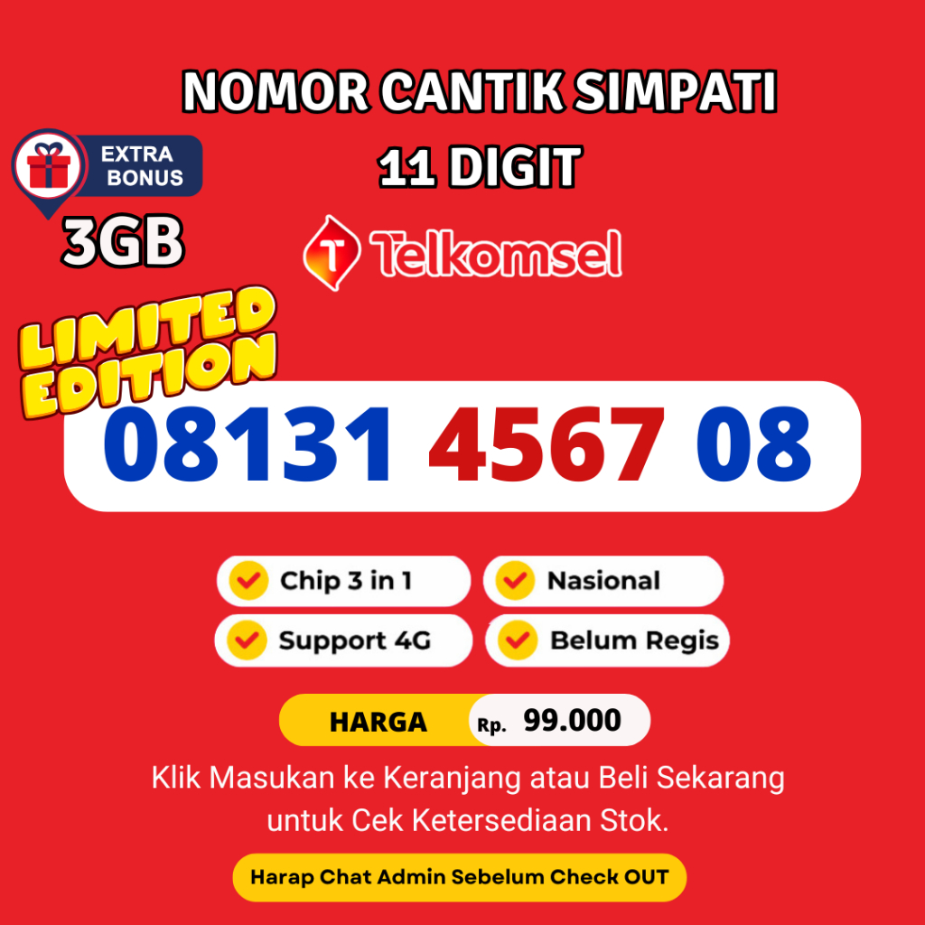 Jual Nomor Cantik Telkomsel Seri Urut Naik 11 Digit Murah Rapi - Nomor Cantik Simpati 11 Digit ...
