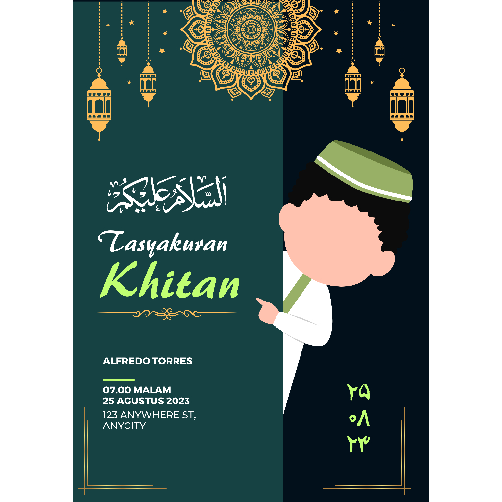 Jual Undangan Digital Khitan JPG/PNG | Islami & Ceria | Custom Design ...