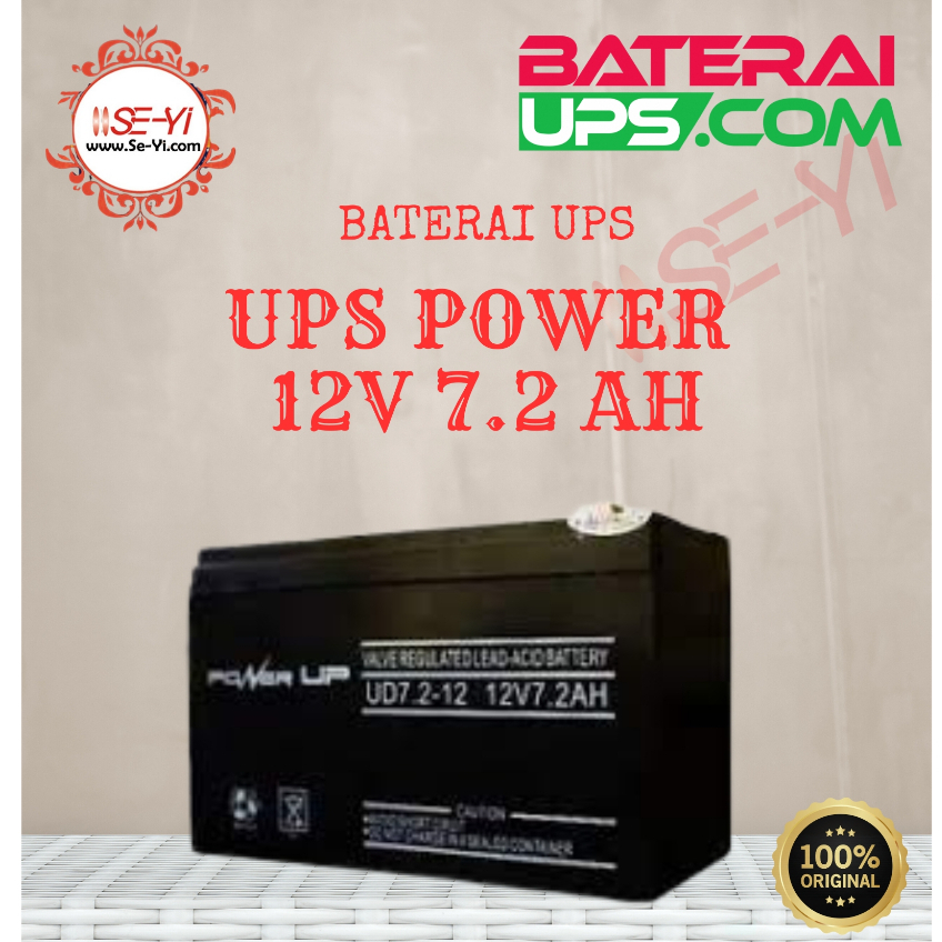 Jual BATTERY UPS 12V 7.2AH POWER UP - Battery UPS 7.2AH | Shopee Indonesia