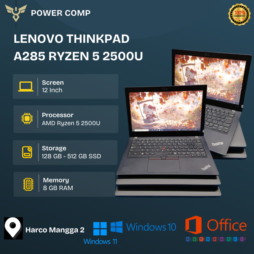 Jual Laptop Lenovo Thinkpad A285 | Ryzen 5 2500U | 8GB RAM | 256GB SSD ...