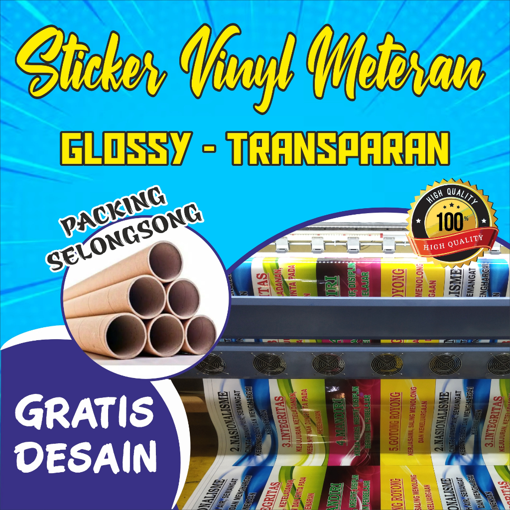 Jual Stiker Meteran Custom Gratis Desain packing selongsong Bahan ...