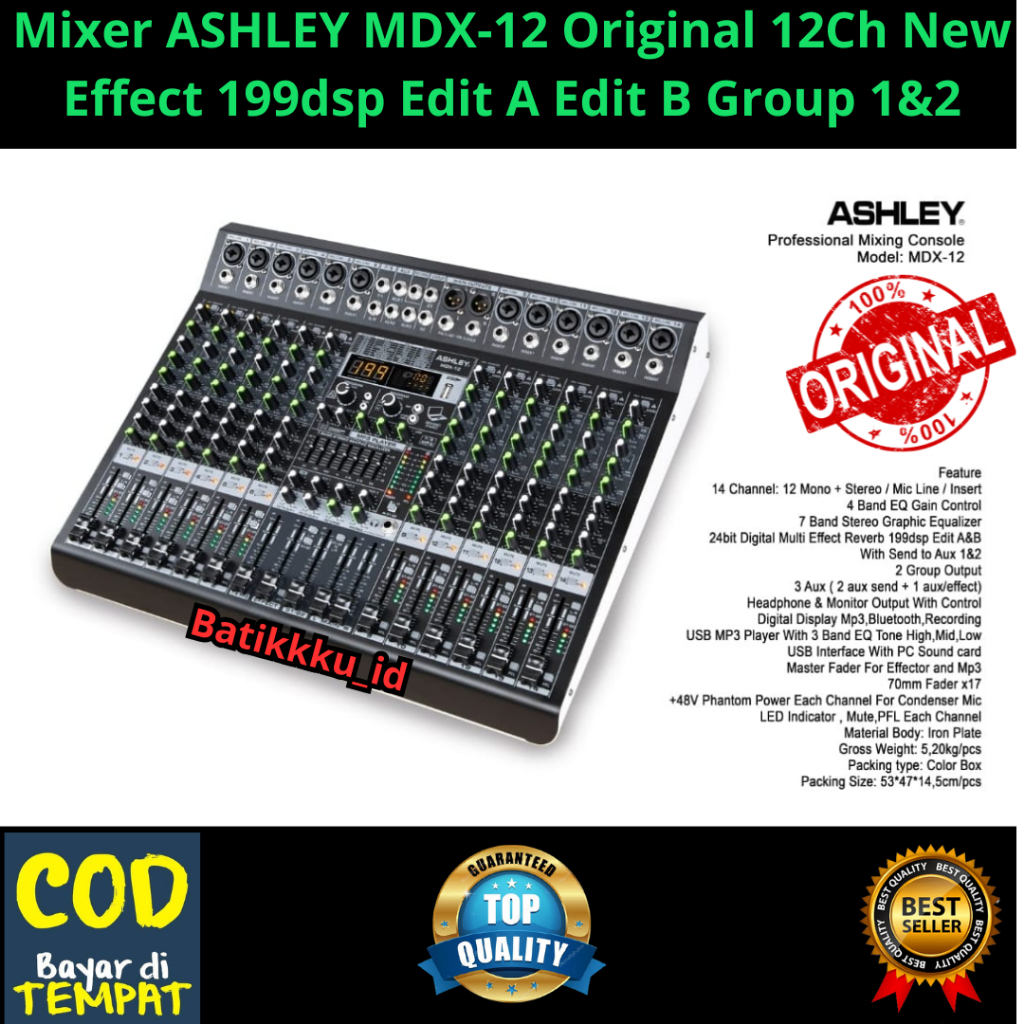 Jual MIXER ASHLEY MDX12 MDX 12 ORIGINAL 14Ch New 199 Dsp Edit A Edit B ...
