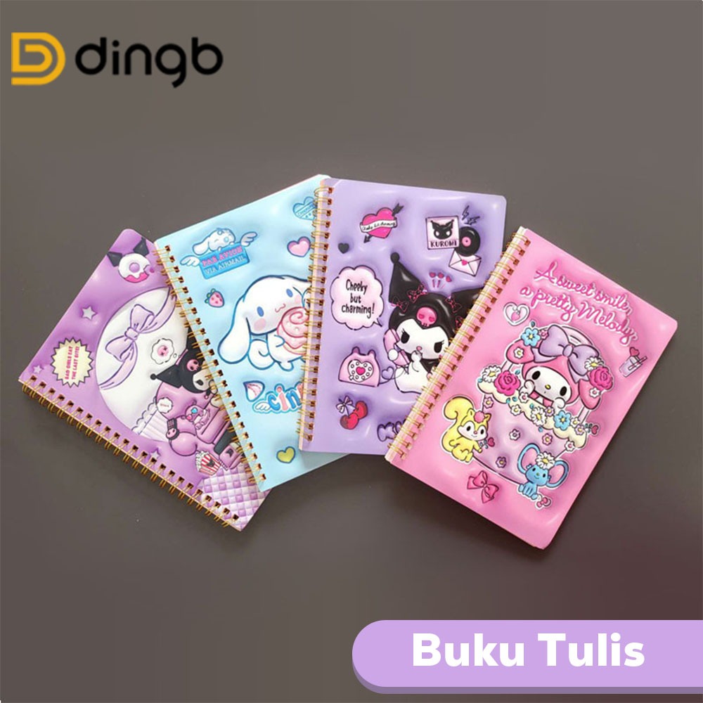 Jual DINGB Buku Tulis Catatan Bergaris Spiral Ruled Notebook Sanrio A5 ...
