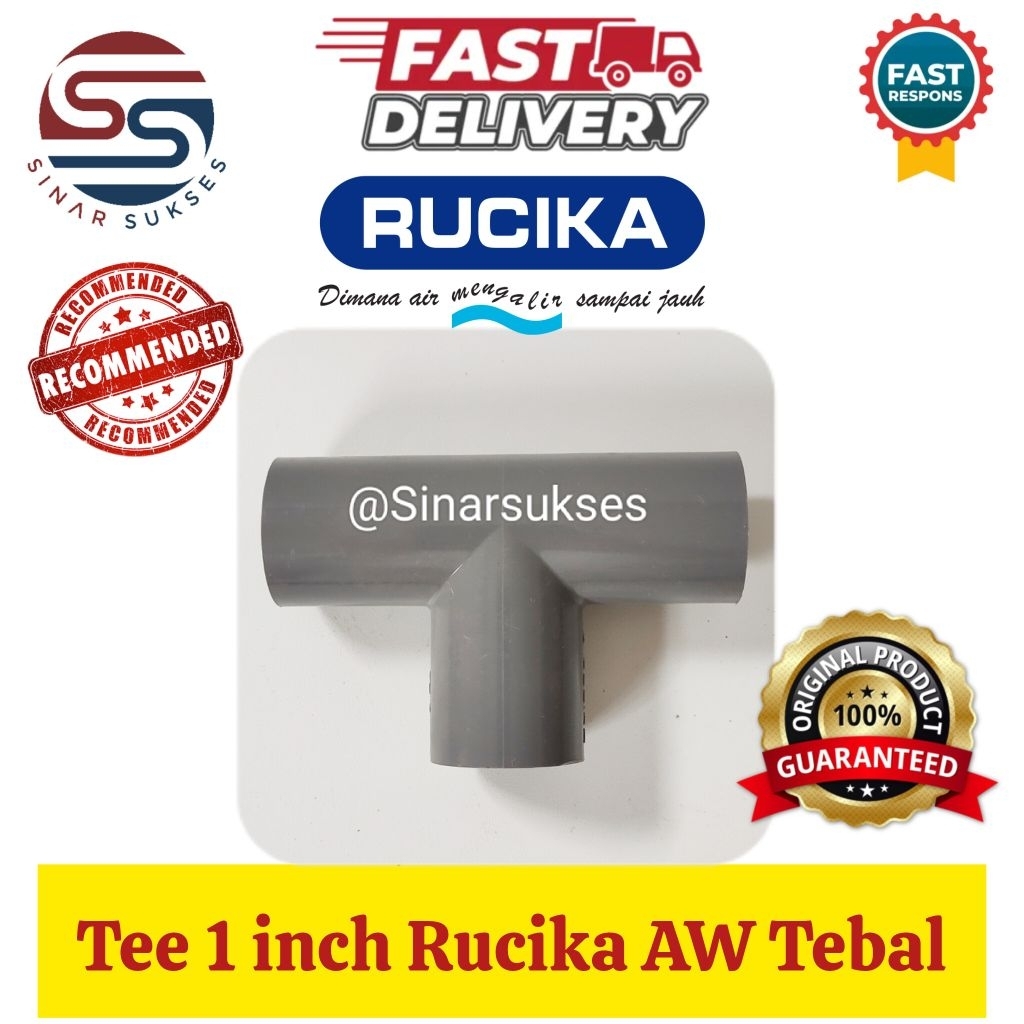 Jual Tee 1 inch Rucika AW Tebal/ T 1 inch Rucika AW/ Tee Pipa 1 in PVC ...
