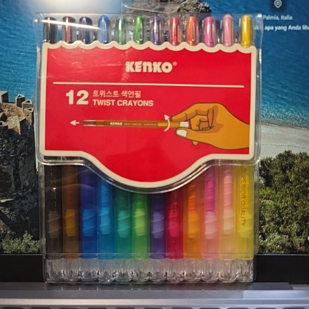 Jual TWIST CRAYON KENKO 12 COLOR PANJANG Twist CRAYONS PVC BAG ORIGINAL ...